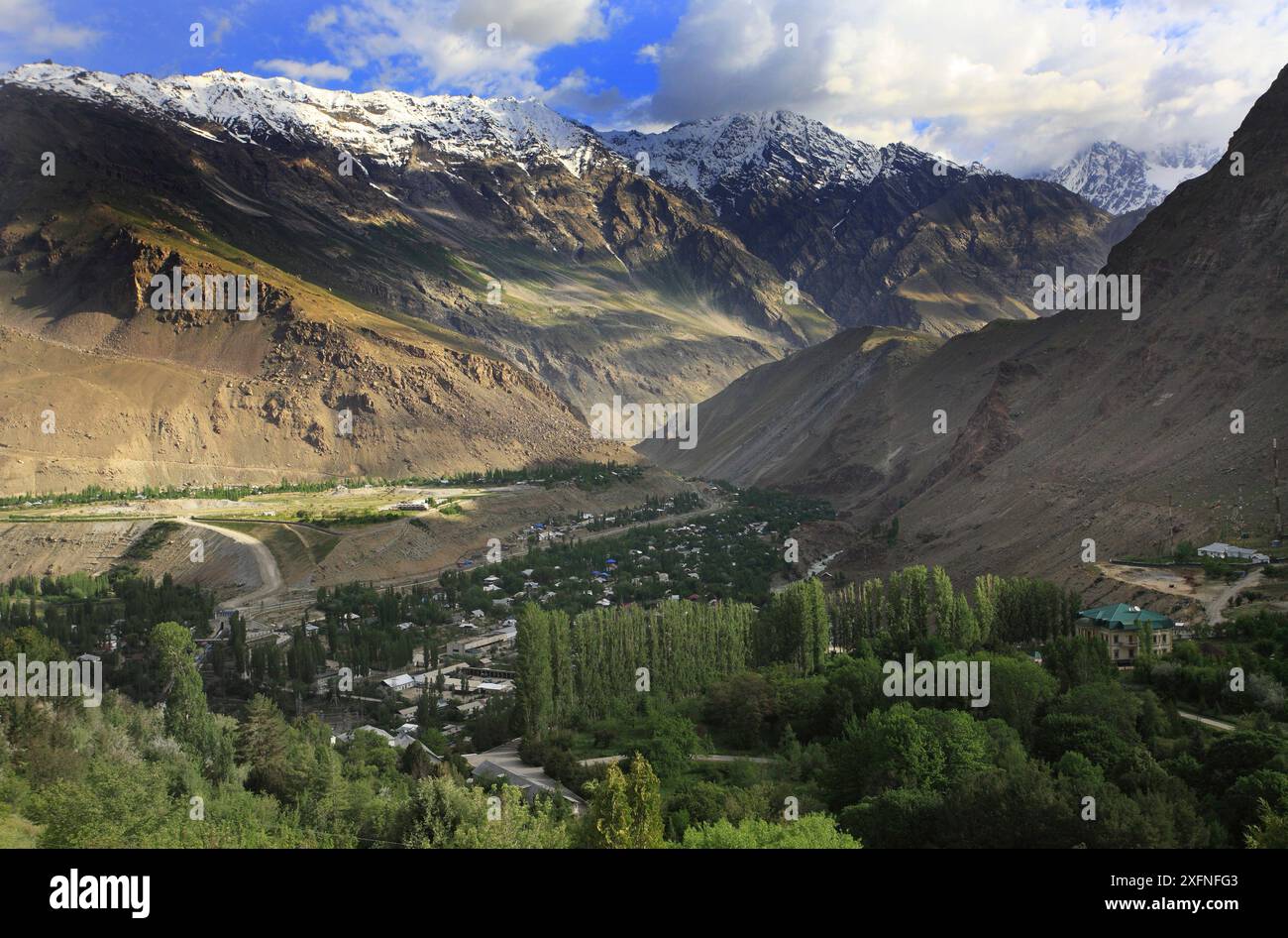 Khorog town (the capital of Badakhshan) on the border with Pakistan ...