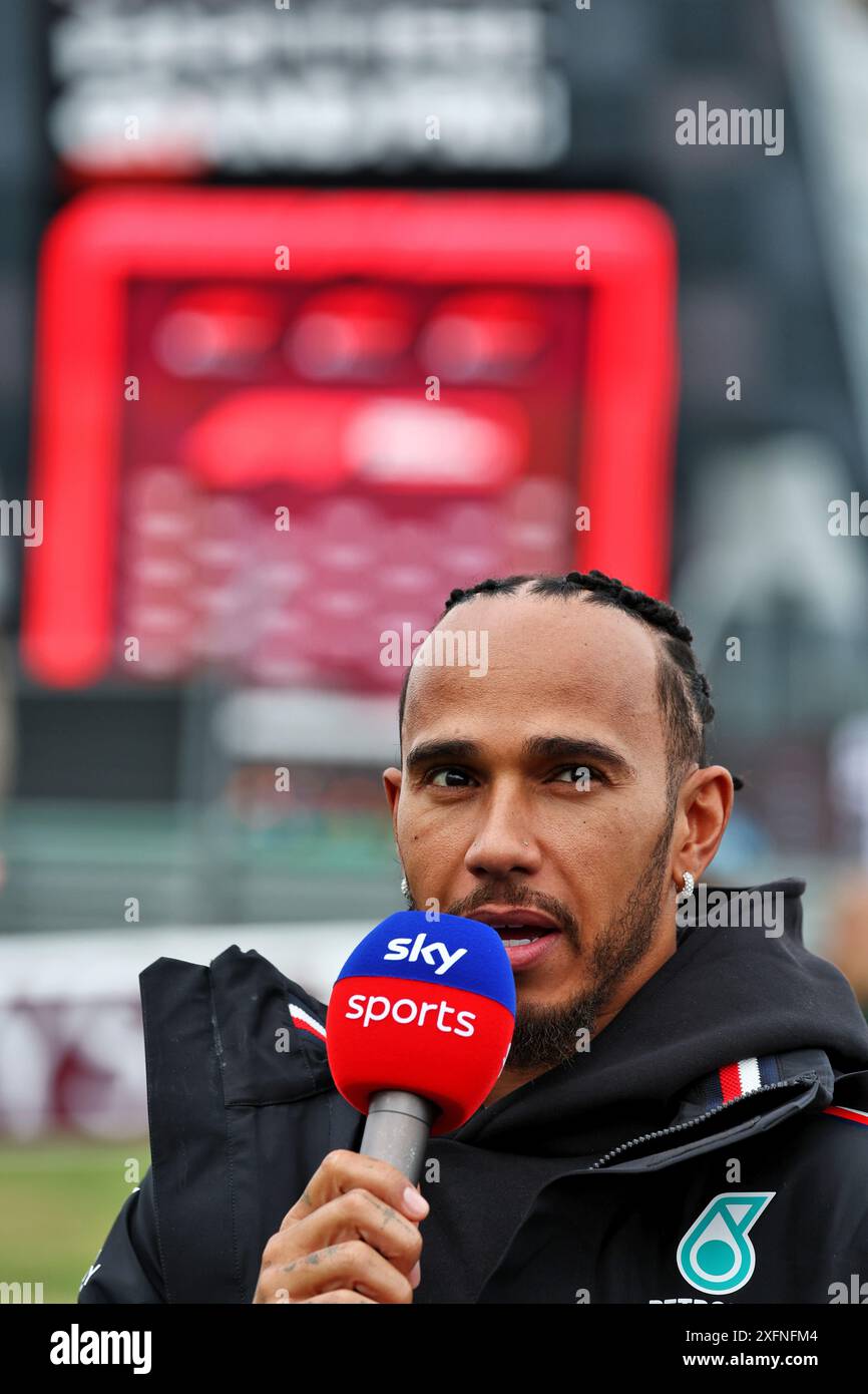 Silverstone, UK. 04th July, 2024. Lewis Hamilton (GBR) Mercedes AMG F1 ...