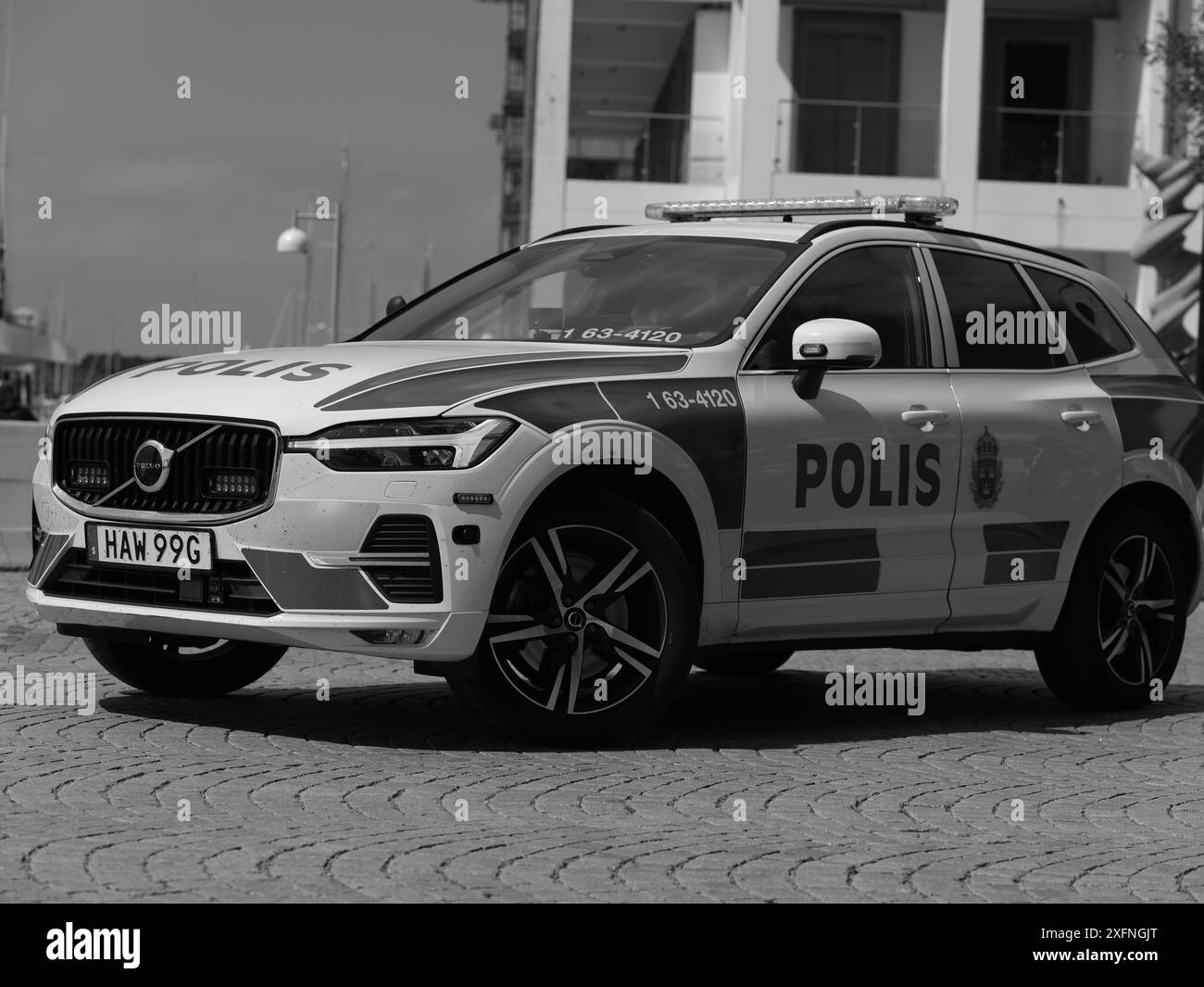 Swedish police car Black and White Stock Photos & Images - Alamy