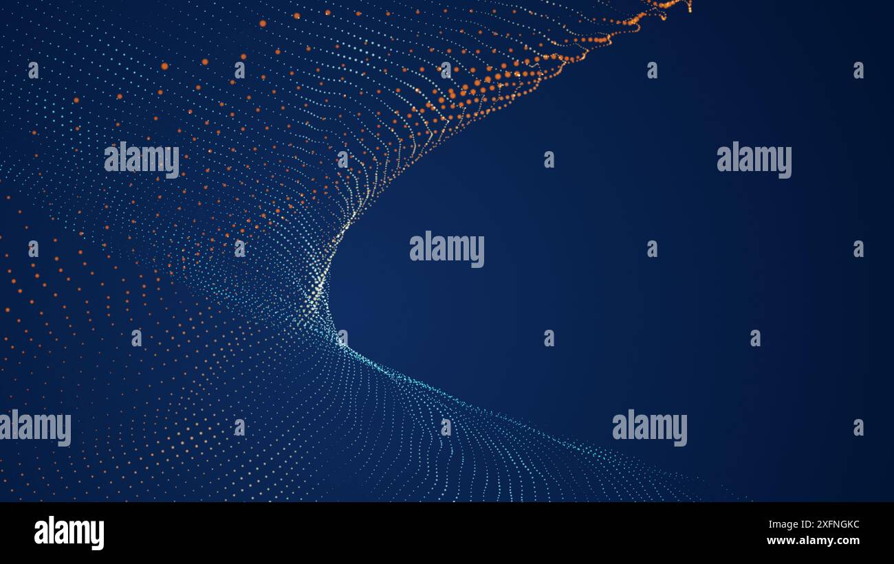 Abstract Waving Particle Technology Background Stock Photo - Alamy