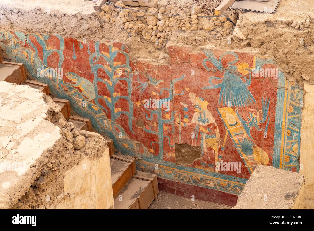 Mayan mural blue hi-res stock photography and images - Alamy