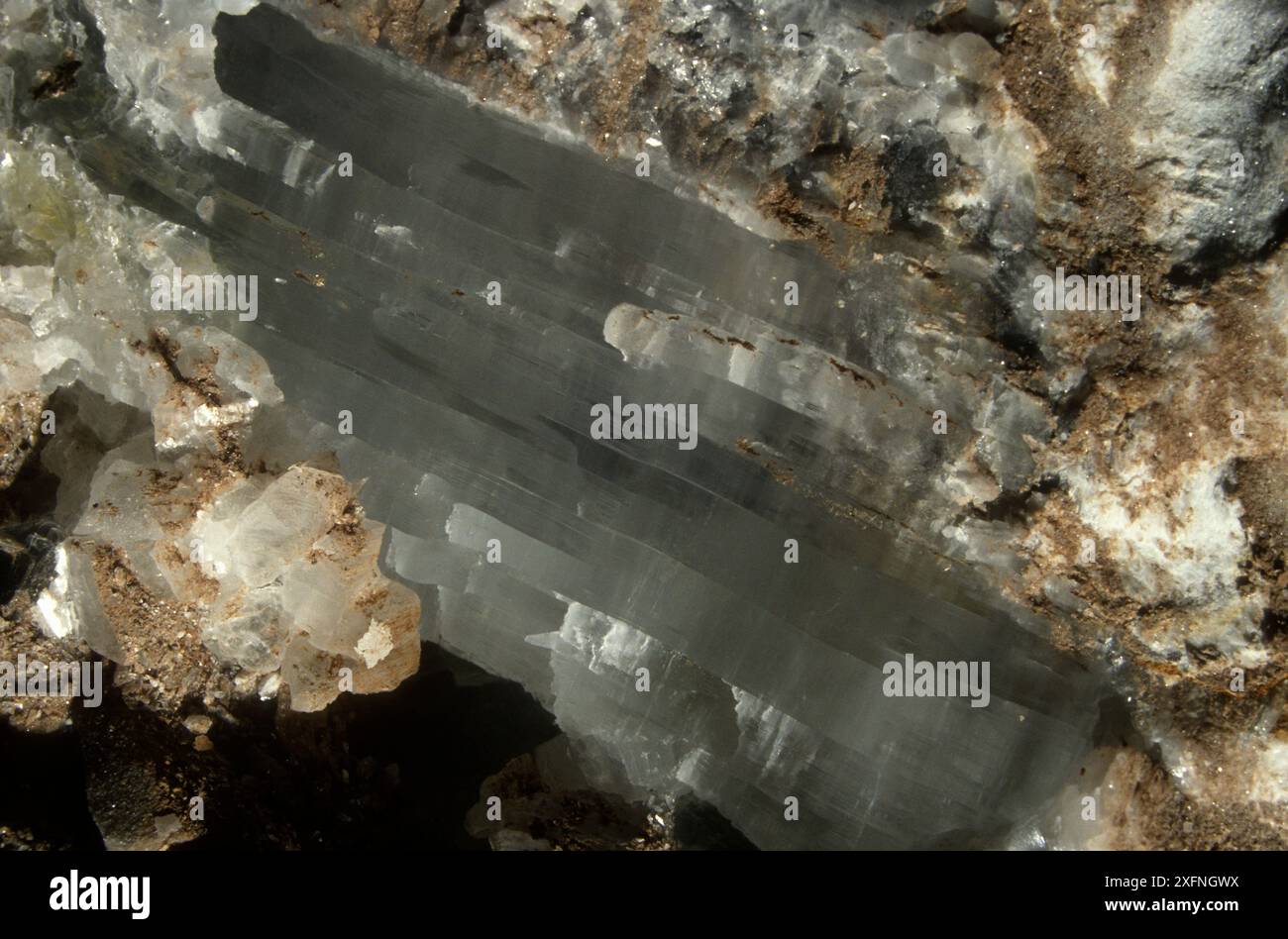 Gypsum crystals from sinkhole 'Gypsum cave' Turkmenistan 1990. Small ...