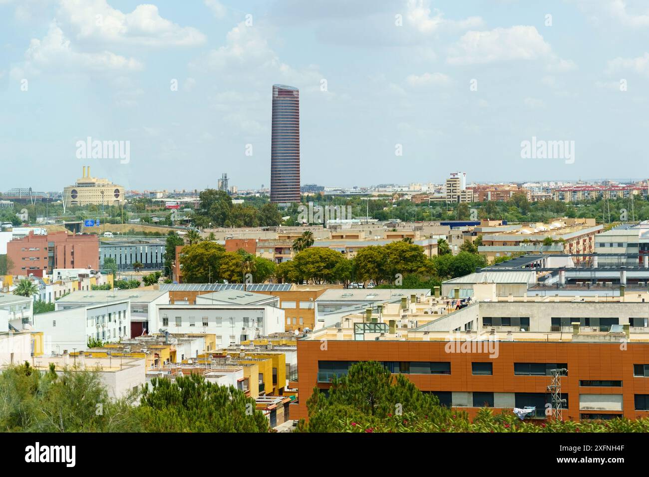 Seville, Spain - June 2, 2023: A view of Seville, Spain, from a rooftop ...