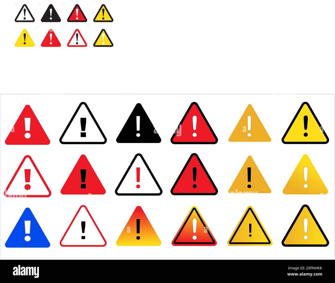 Exclamation marks, warning sign, Danger sign, Caution warning signs set ...
