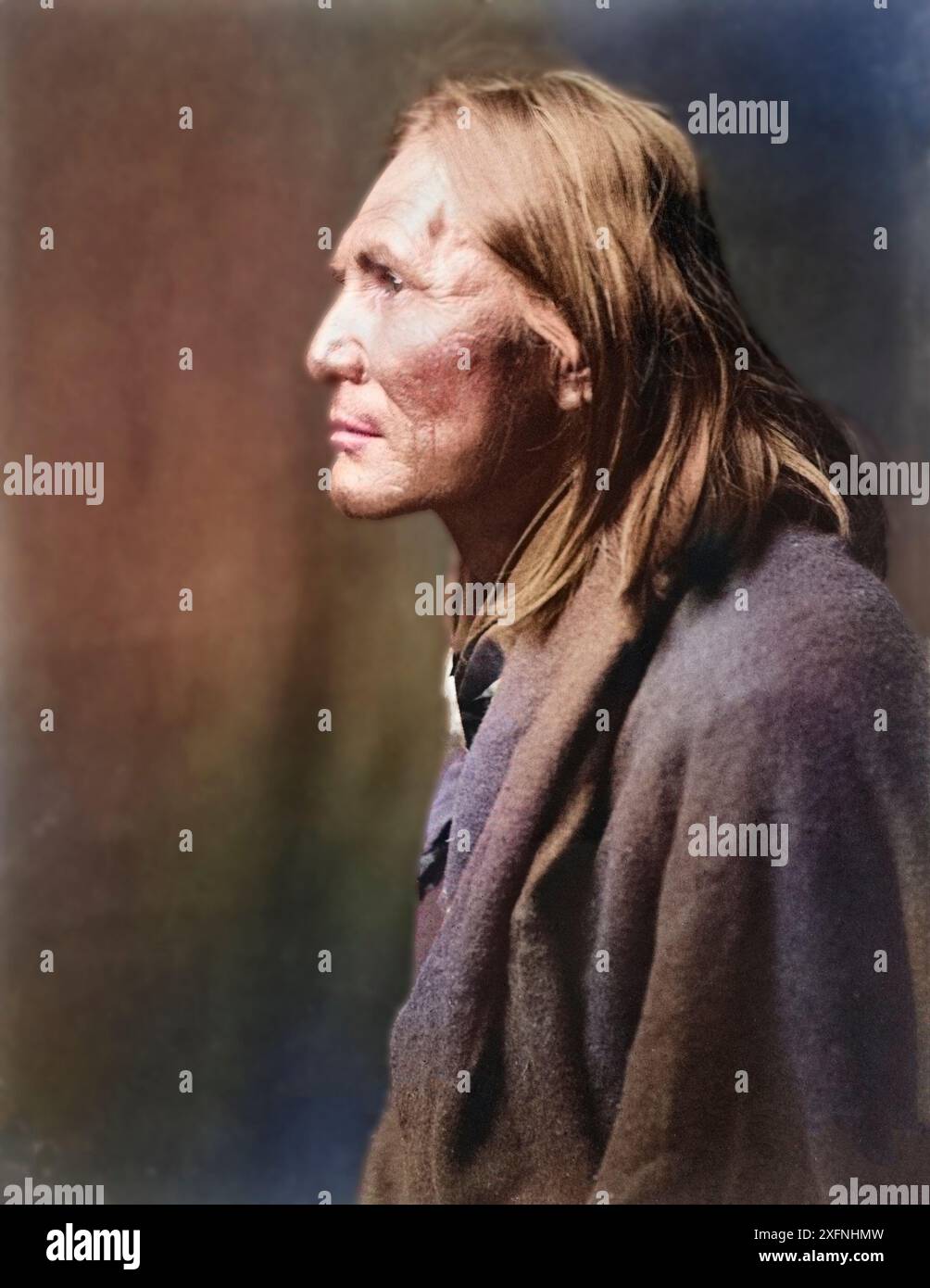 Alchise an Apache Indian by Edward Curtis circa 1906, restored and ...