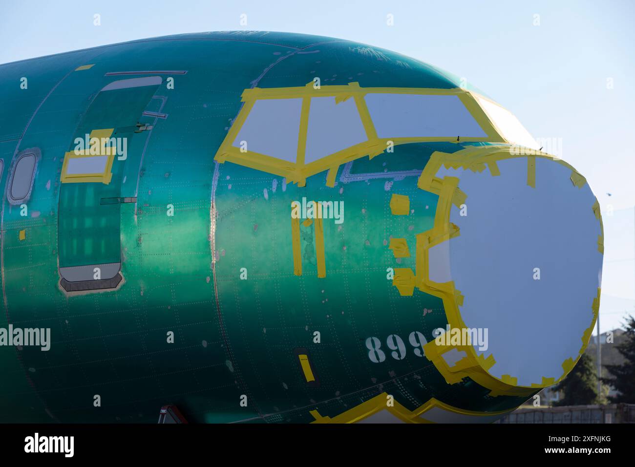 Seattle, Washington, USA. 4th July, 2024. An unfinished Boeing 737 MAX ...