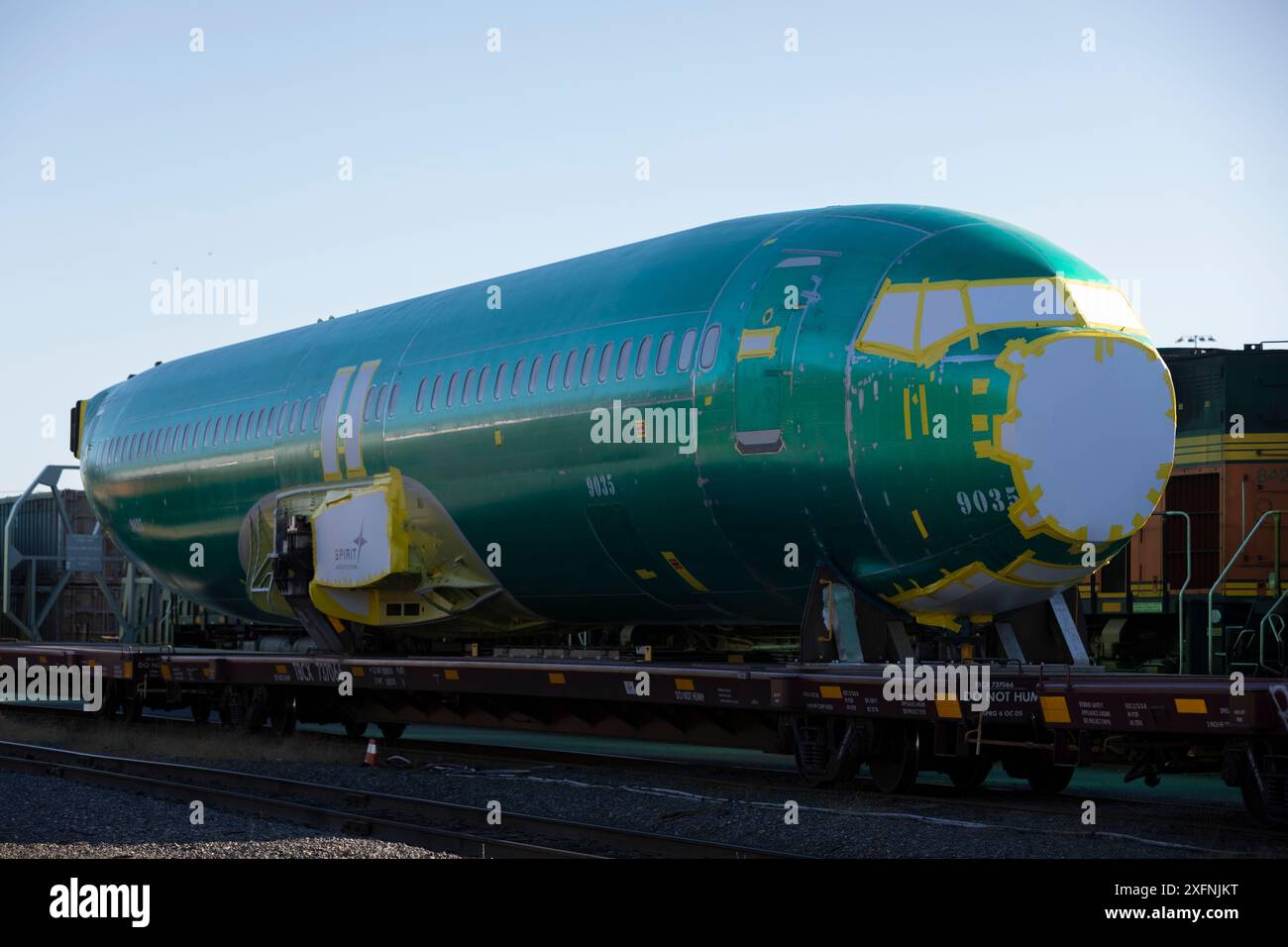 Seattle, Washington, USA. 4th July, 2024. An unfinished Boeing 737 MAX ...