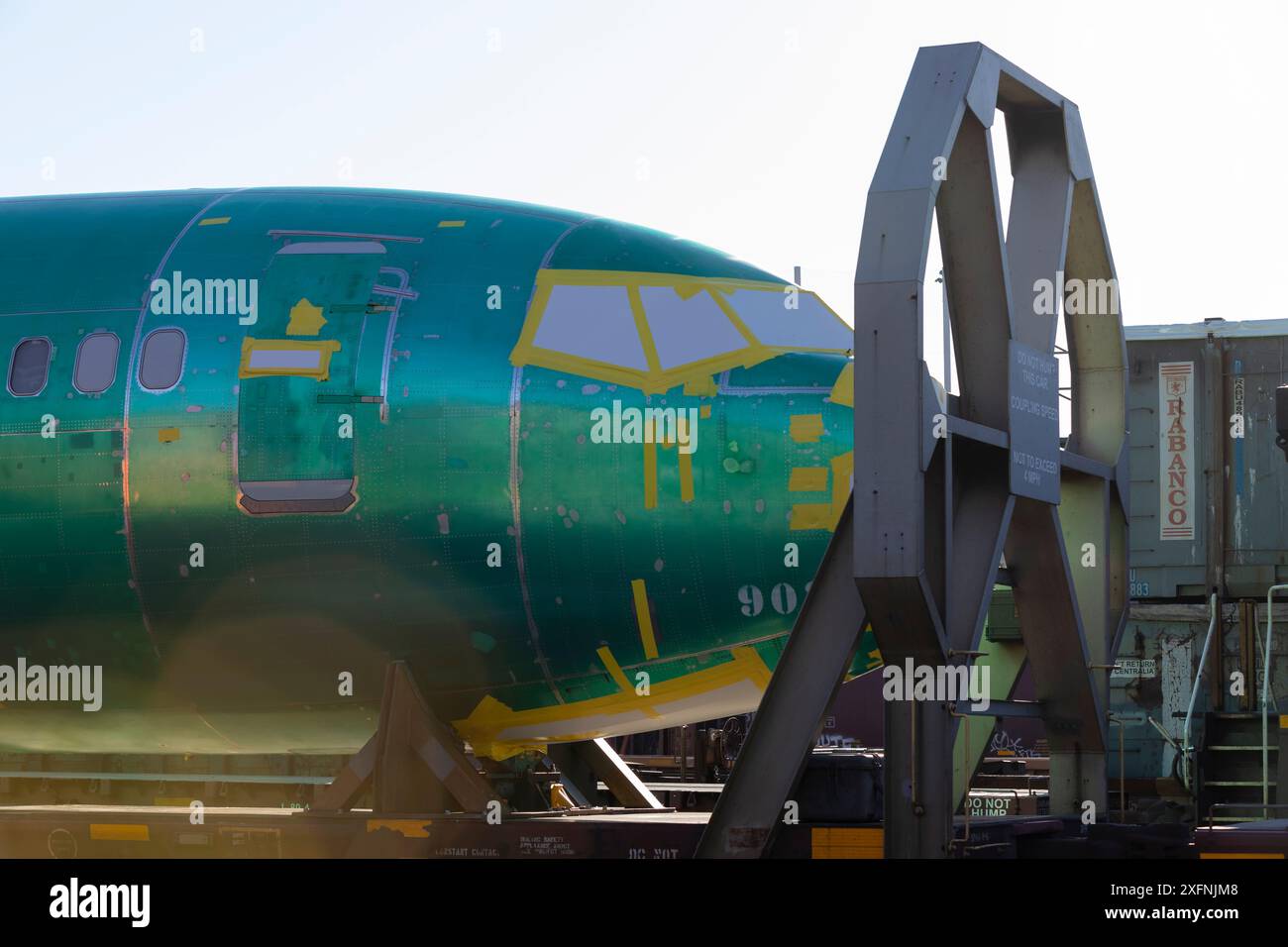 Seattle, Washington, USA. 4th July, 2024. An unfinished Boeing 737 MAX ...