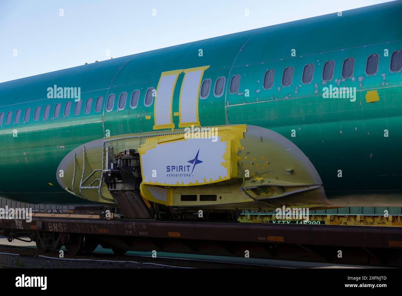 Seattle, Washington, USA. 4th July, 2024. An unfinished Boeing 737 MAX ...