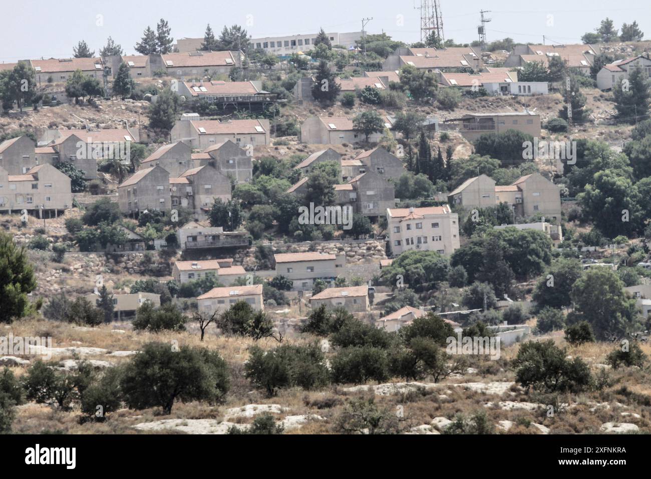 A view of the Jewish settlement of Elon Moreh, east of the city of ...
