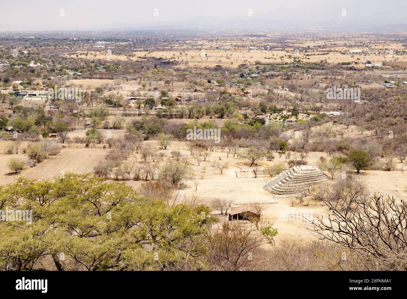 Aerial view of the Olmec site of Chalcatzingo, Morelos, Mexico. The ...