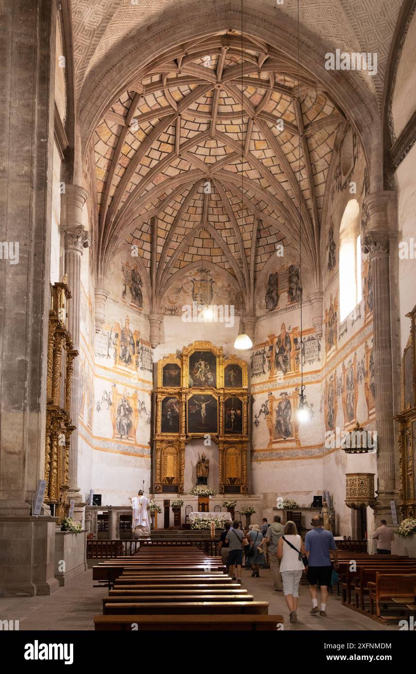 The nave; with visitors, Monastery of San Agustin, interior; 16th ...
