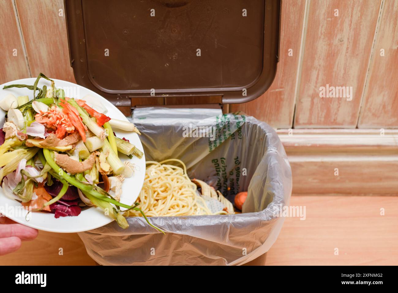 Food waste in a kitchen leftover vegetables can be composted and ...