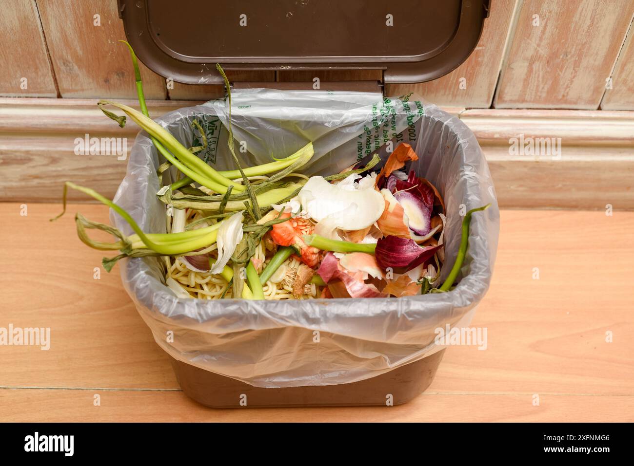 Food waste in a kitchen leftover vegetables can be composted and ...