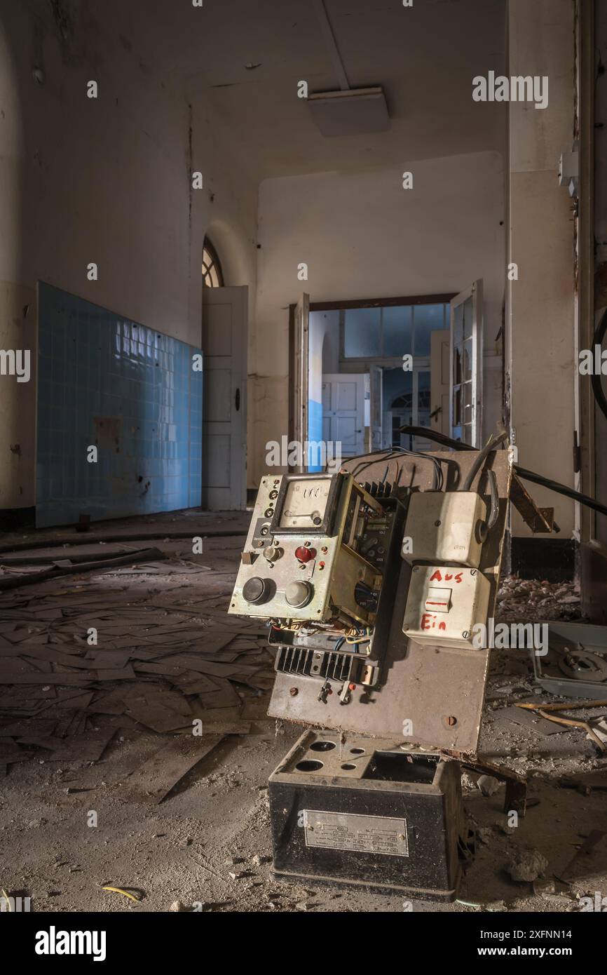 hallway of an abandoned hospital building Stock Photo - Alamy