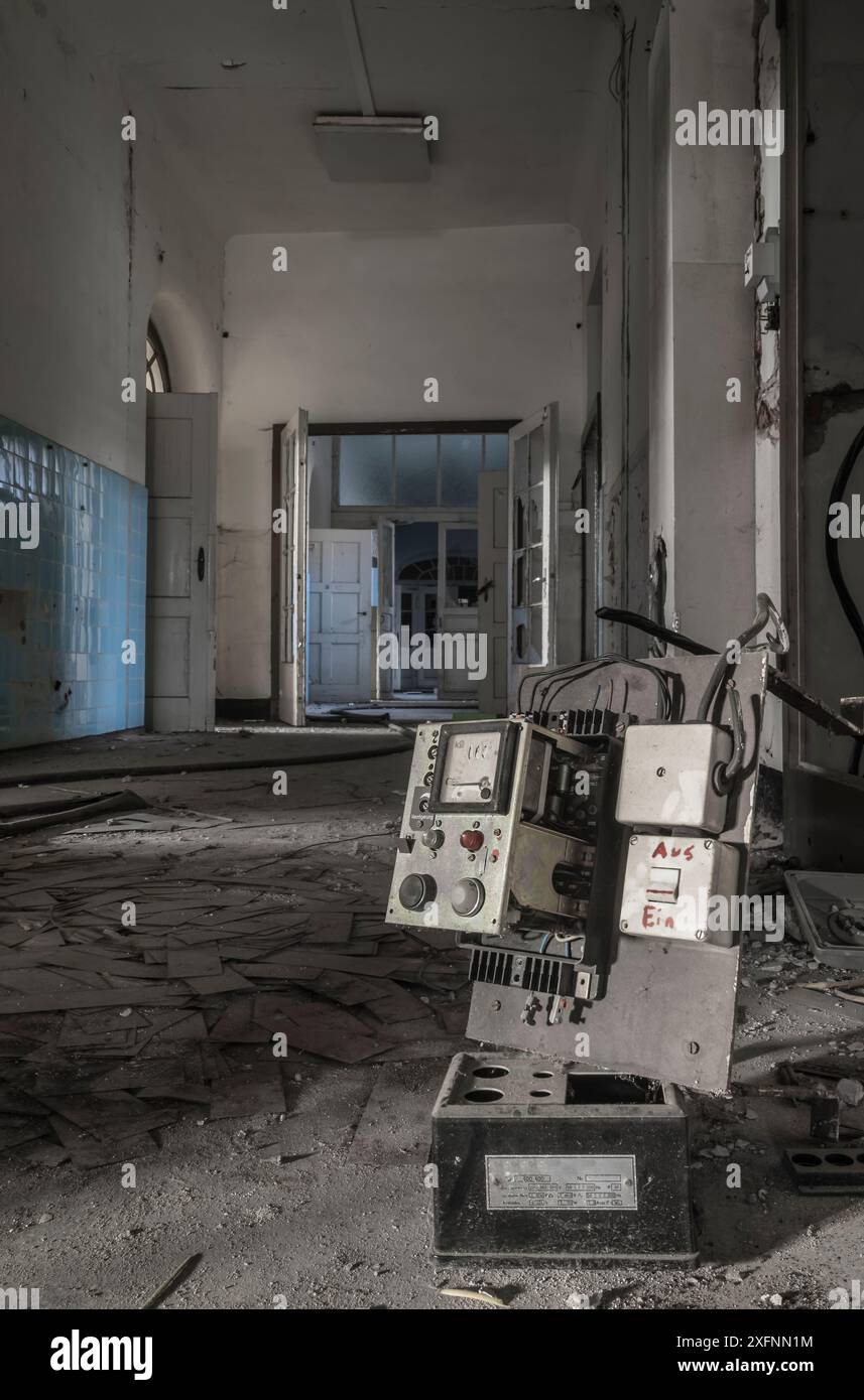 hallway of an abandoned hospital building Stock Photo - Alamy