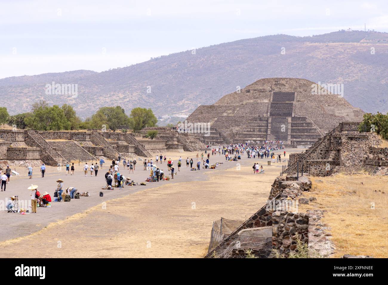 Teotihuacan Mexico; the Avenue of the Dead and the Pyramid of the Moon ...