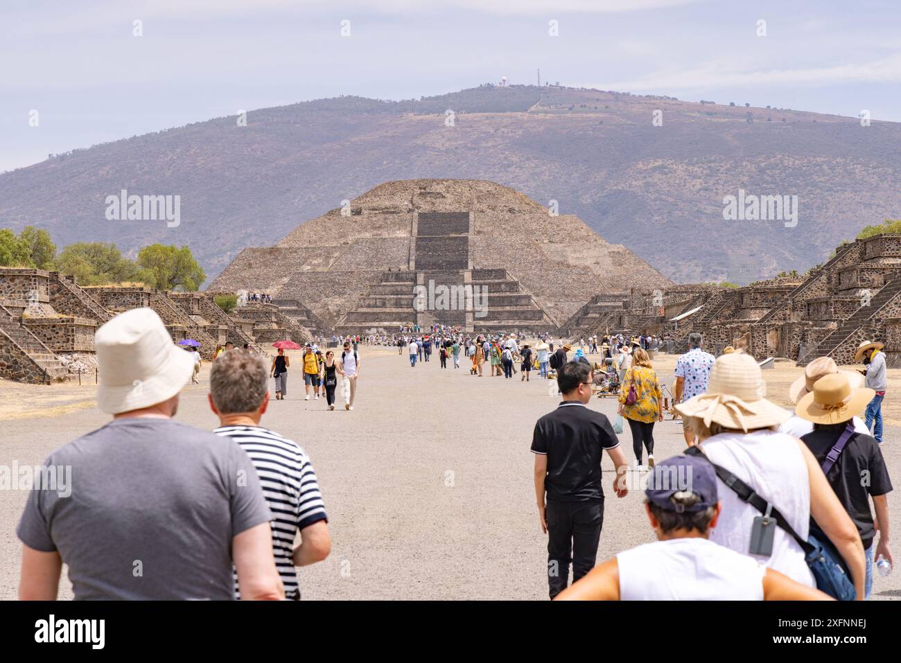 Teotihuacan Mexico; the Avenue of the Dead and the Pyramid of the Moon ...