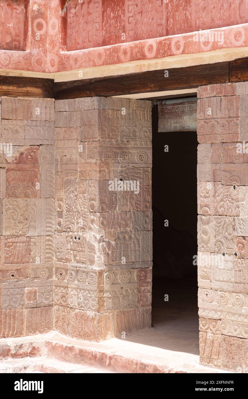 Mesoamerican architecture, intricate colorful carving; Palace of ...