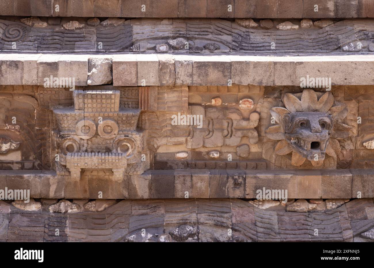 Mesoamerican art carving; Temple of the Feathered Serpent, Teotihuacan ...