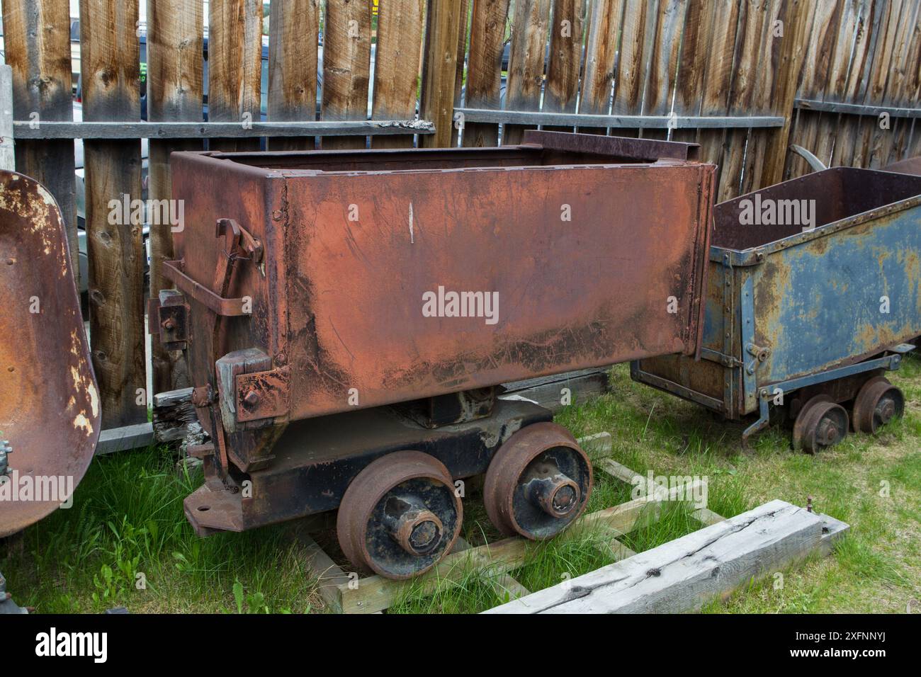 Ore mining cars, MacBride Museum of Yukon History, Whitehorse, YT Stock ...