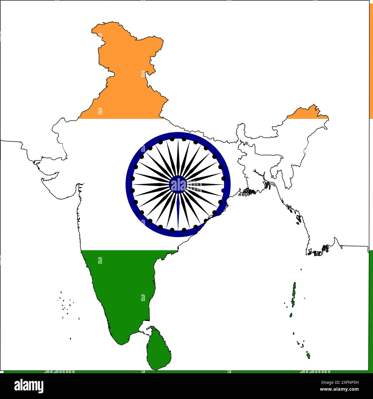 India map graphic, Official Indian Flag color, nation country Indian ...