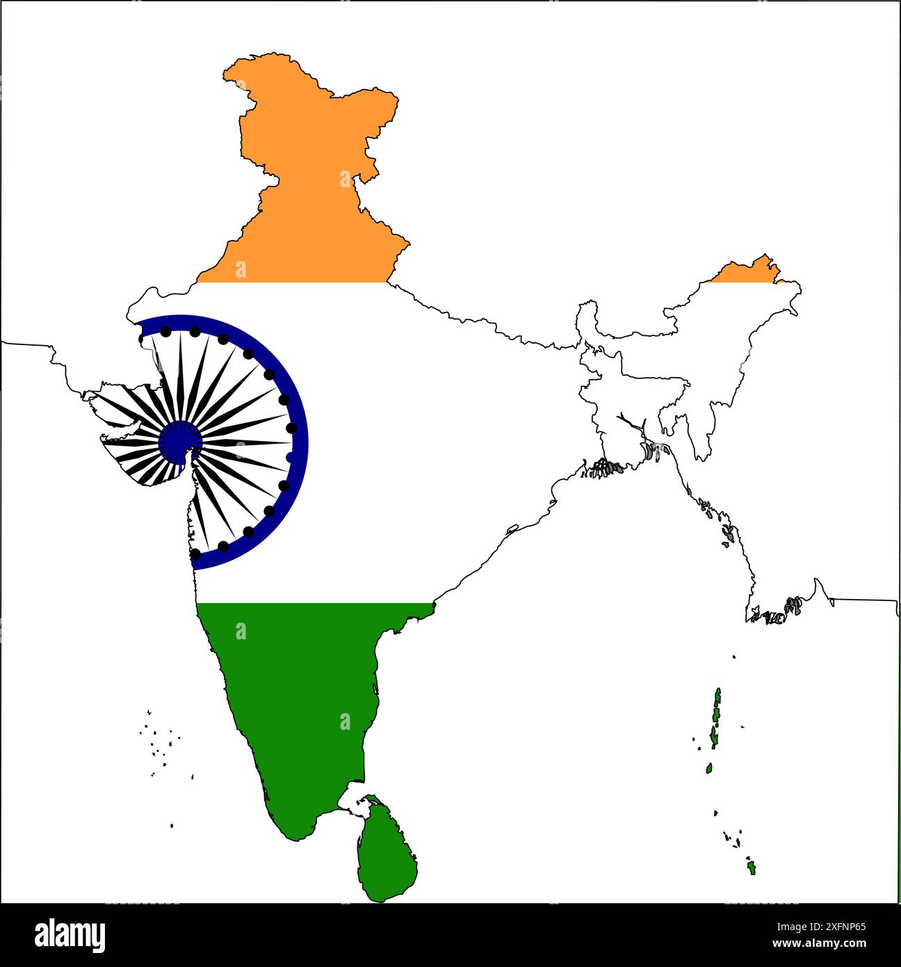 India map graphic, Official Indian Flag color, nation country Indian ...