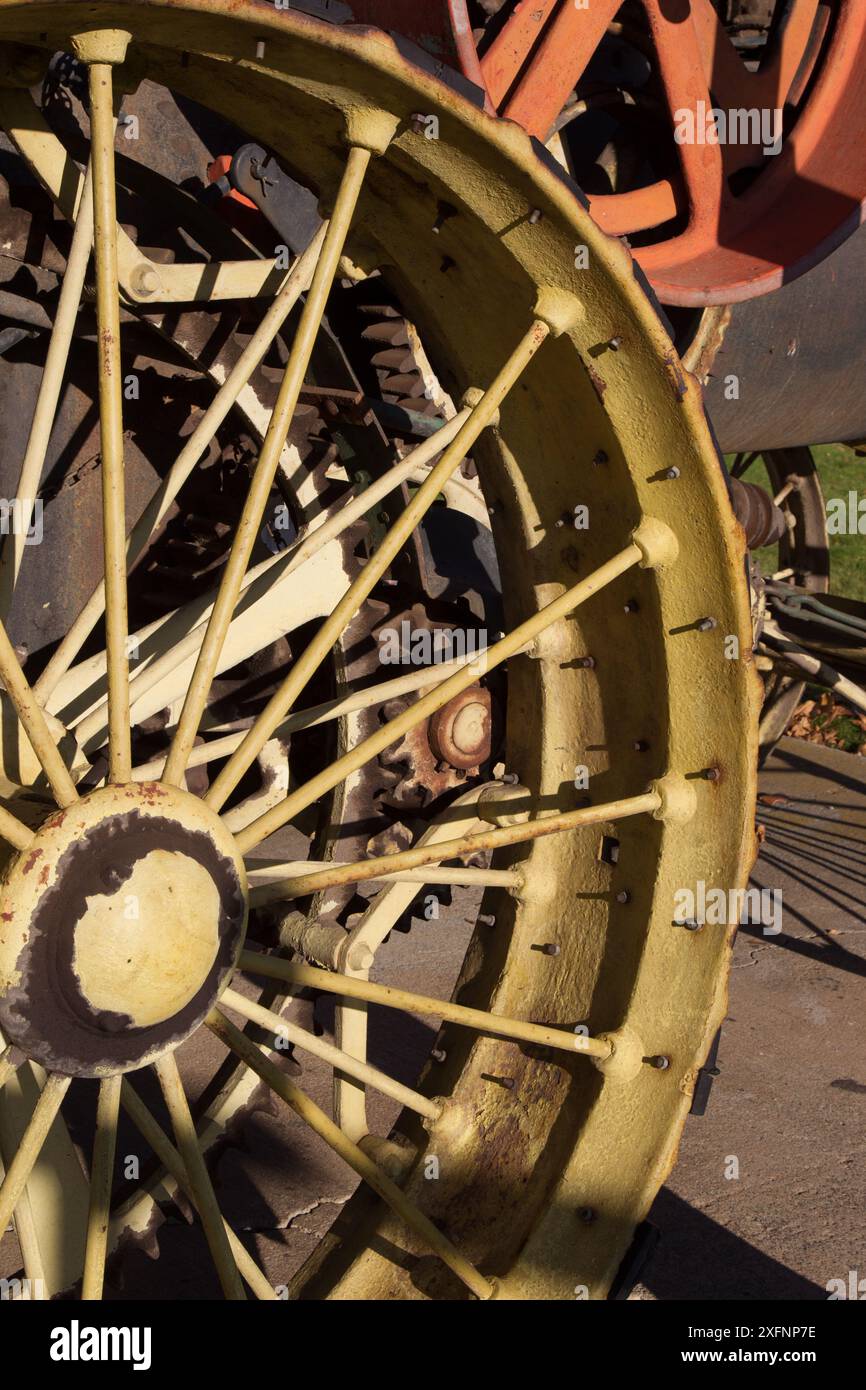 Steel wheel on the 12 hp Russel steam tractor at the Klickitat County ...