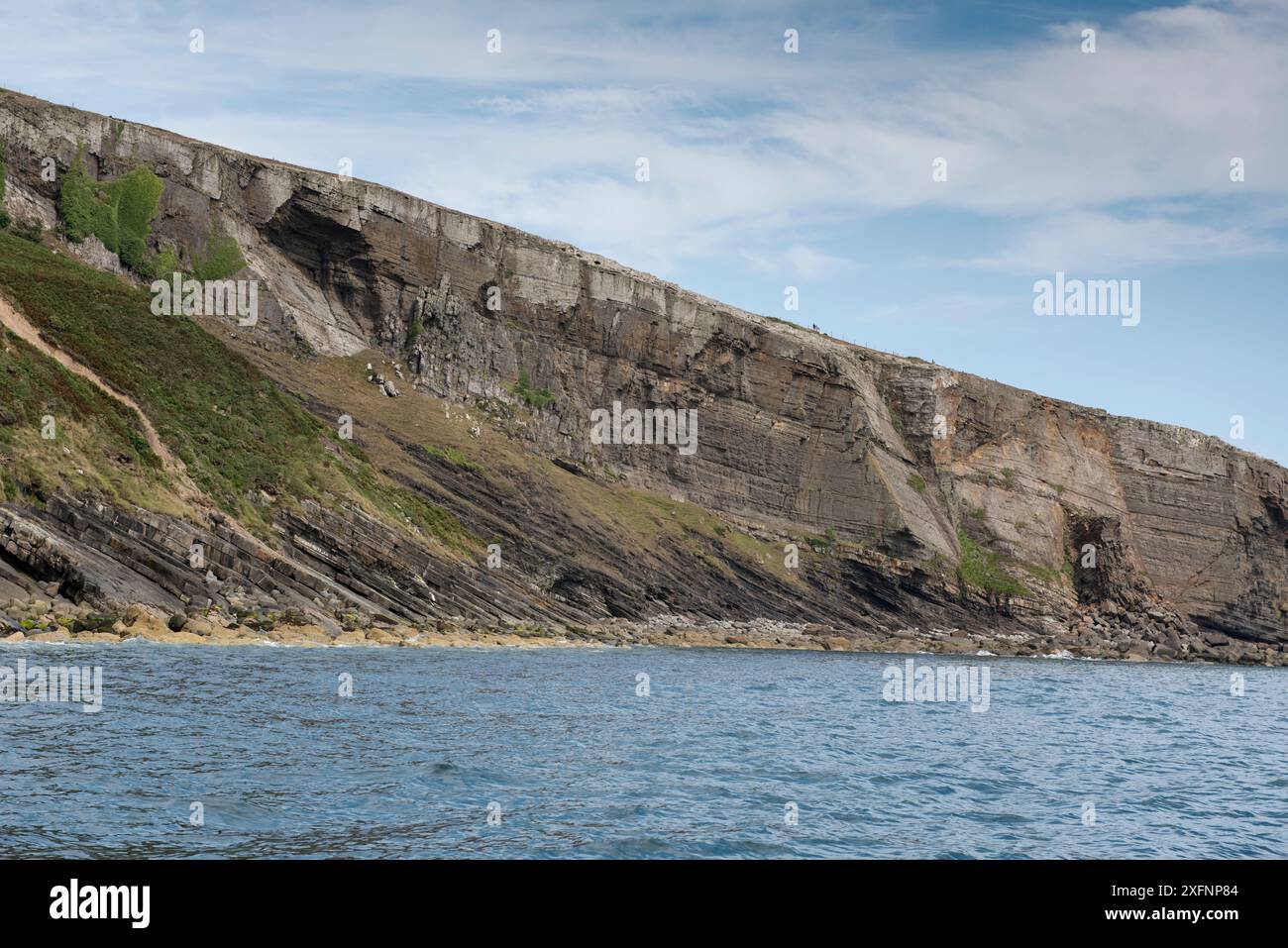 Angular unconformity, between the underlying Cambrian age sedimentary ...