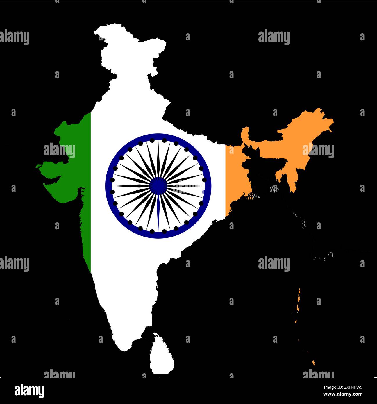 India map graphic, Official Indian Flag color, nation country Indian ...