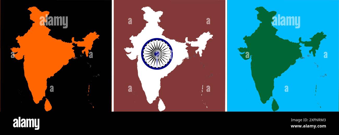 India map graphic, Official Indian Flag color, nation country Indian ...