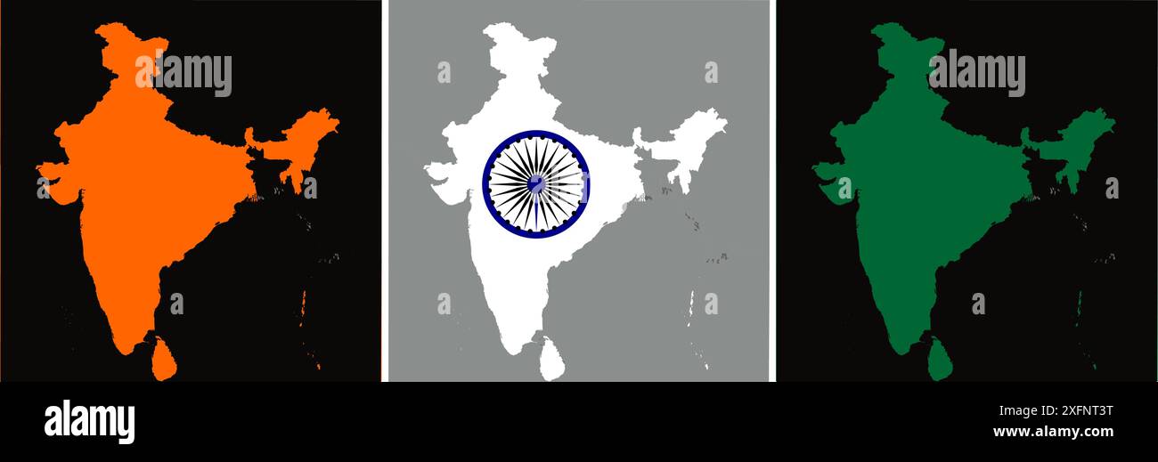 India map graphic, Official Indian Flag color, nation country Indian ...