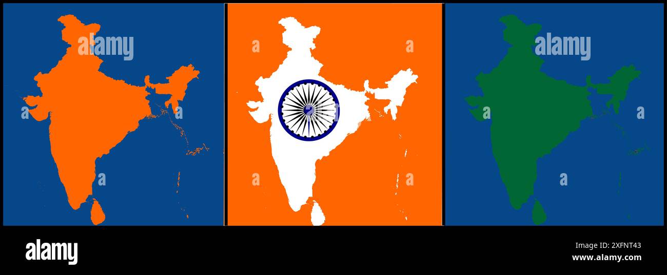 India map graphic, Official Indian Flag color, nation country Indian ...
