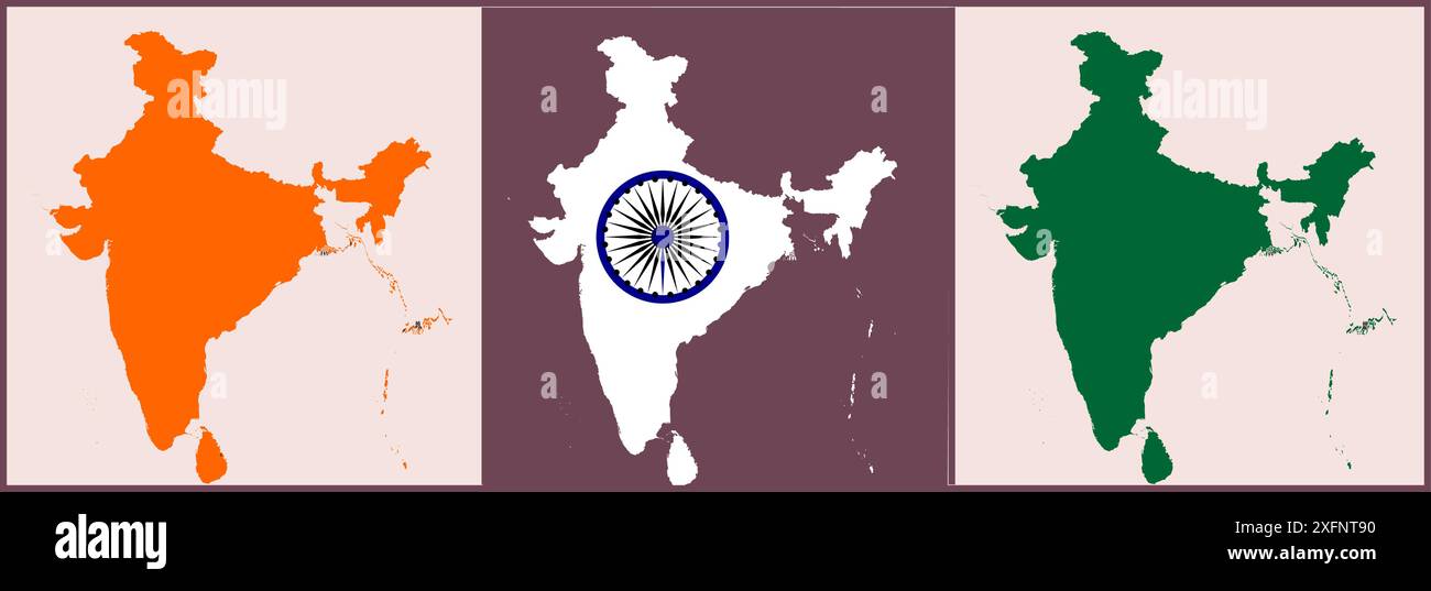 India map graphic, Official Indian Flag color, nation country Indian ...