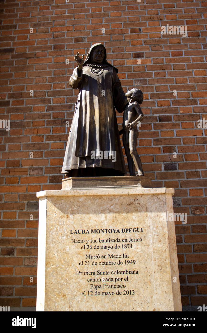 Jerico, Colombia - January 16, 2024: Statue of the Holy Mother Laura ...