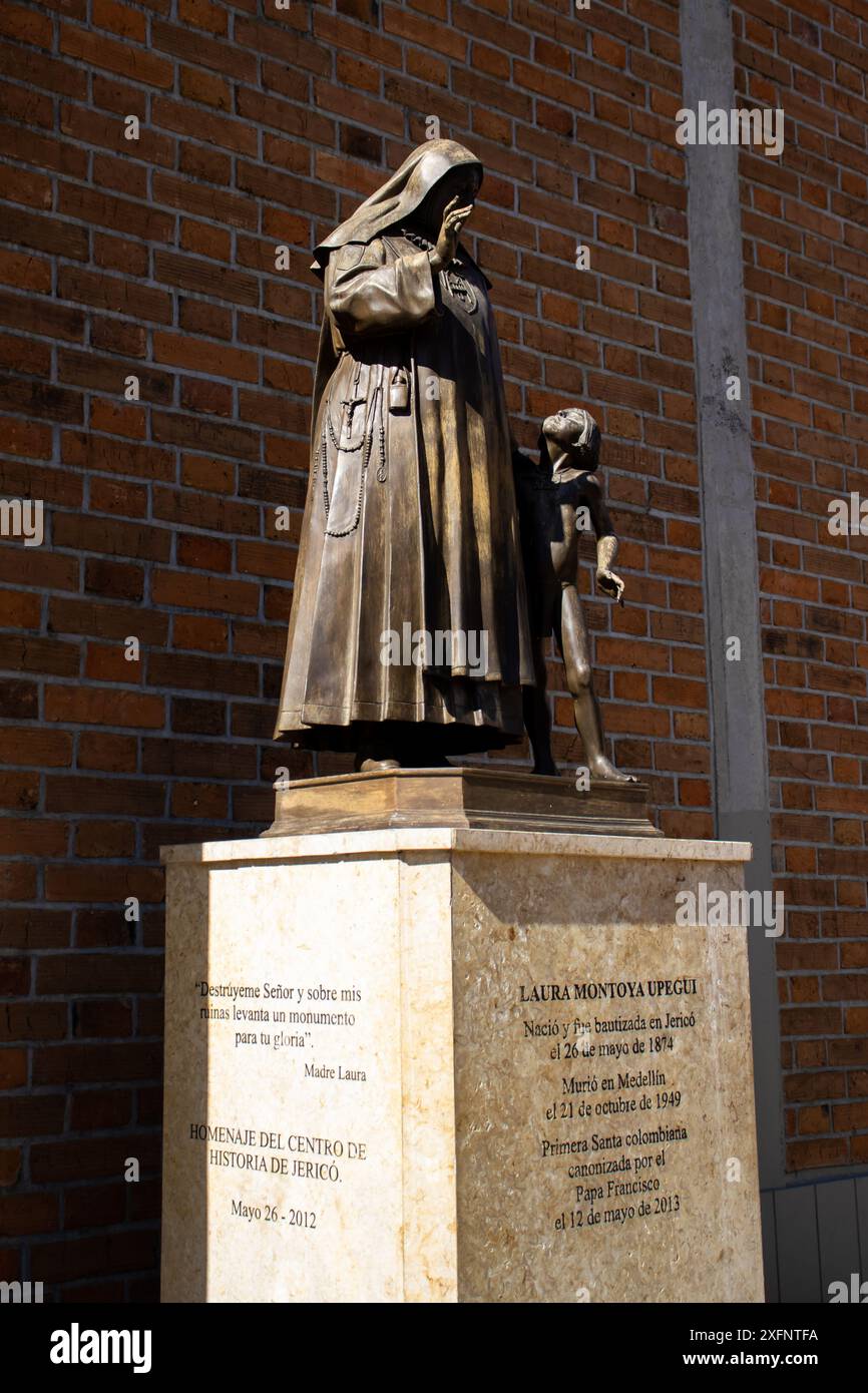 Jerico, Colombia - January 16, 2024: Statue of the Holy Mother Laura ...
