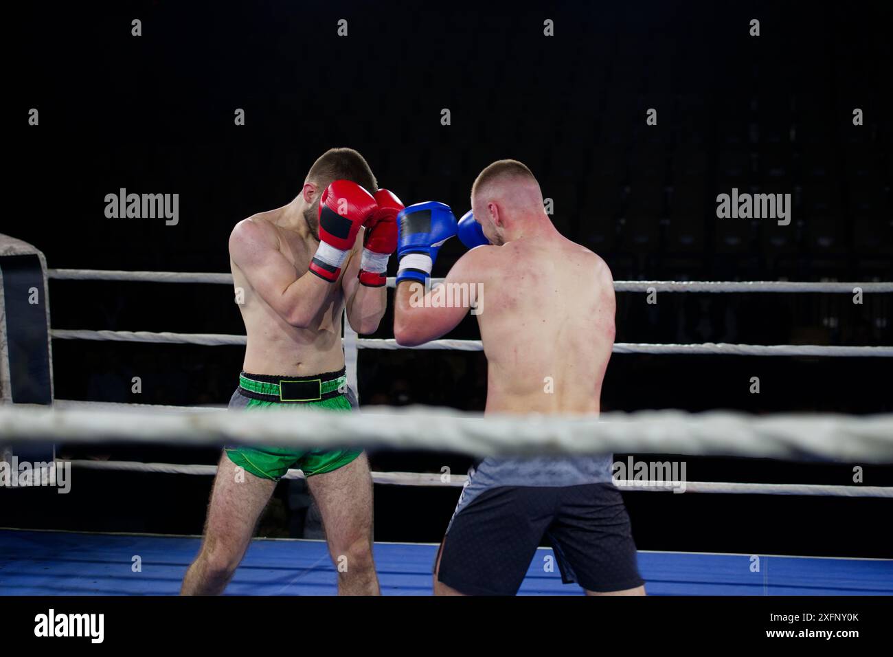 Fierce boxing match showcases athletes' power and skill Stock Photo - Alamy