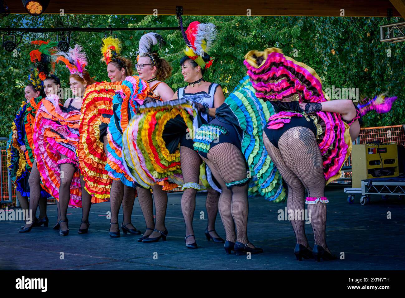 Golden Spike Can Can Dancers, lifting skirts, Golden Spike Days, Port Moody, British Columbia ...