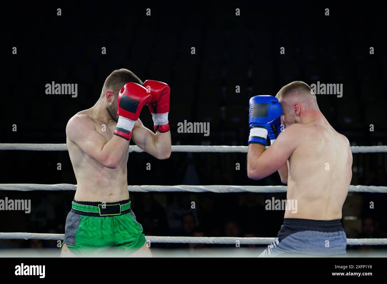 Fierce boxing match showcases athletes' power and skill Stock Photo - Alamy