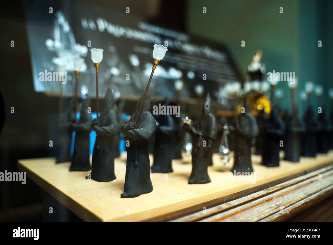 Decorative item of a religious people walking with a light, group of ...