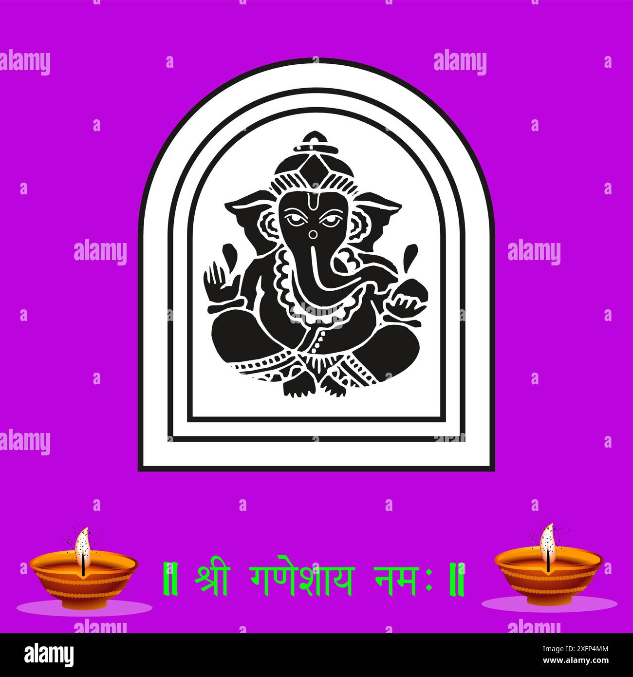 Golden ganesha statue Stock Vector Images - Alamy