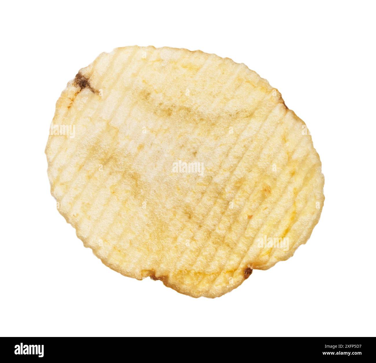 Close-up single potato chip isolated on a white background Stock Photo ...