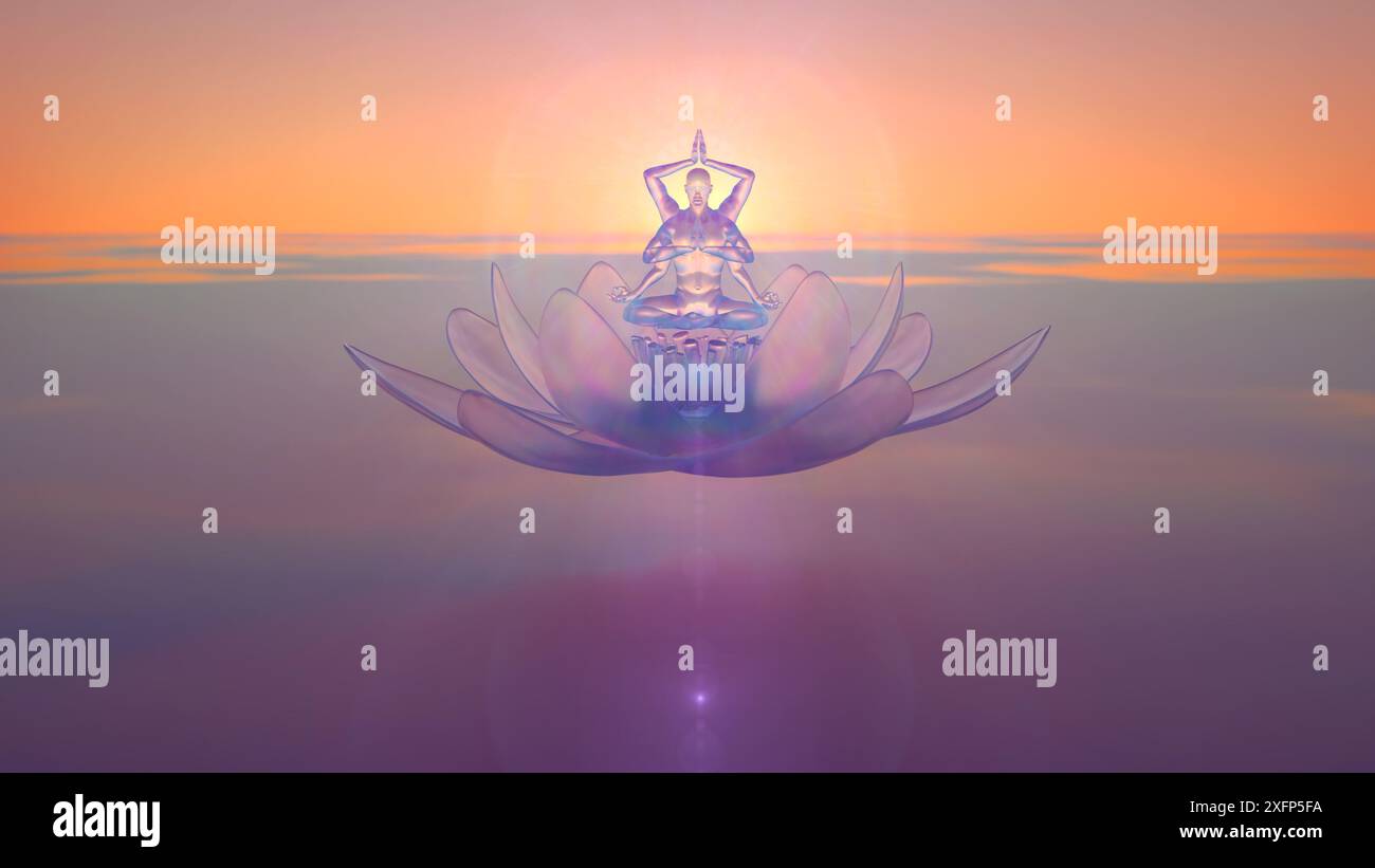 3d illustration of prayer practice at dawn Stock Photo - Alamy