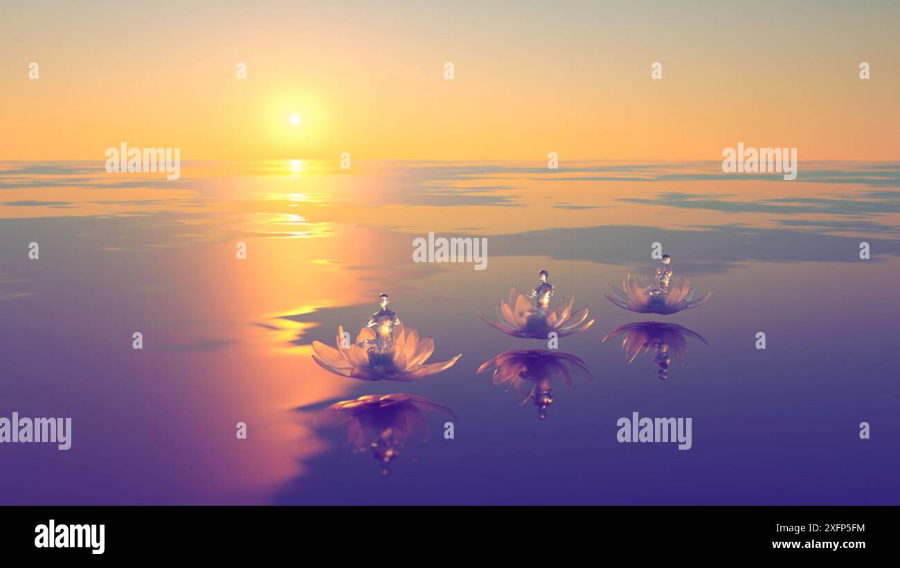 3d illustration of prayer practice at dawn Stock Photo - Alamy