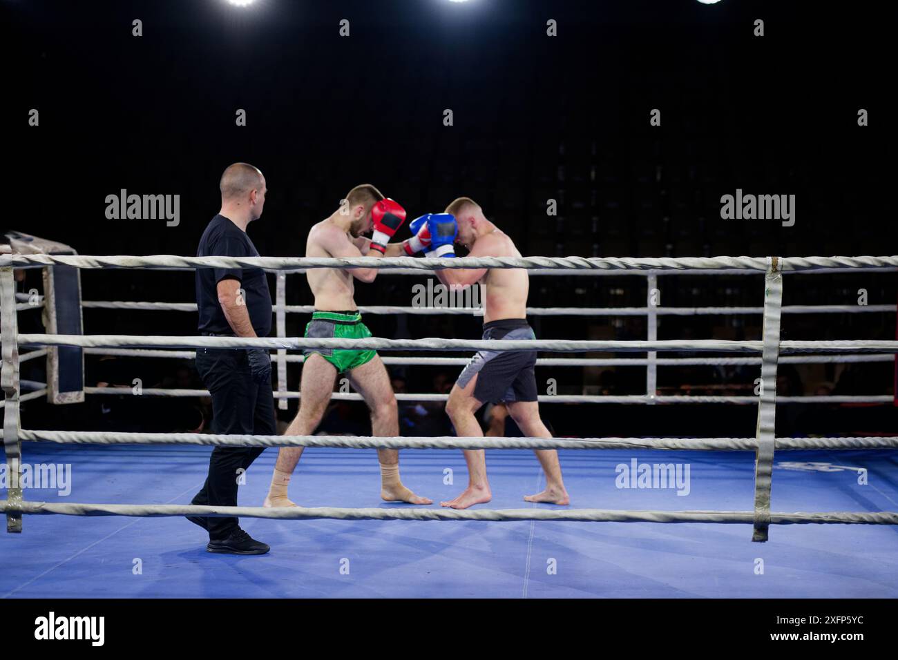 Fierce boxing match showcases athletes' power and skill Stock Photo - Alamy