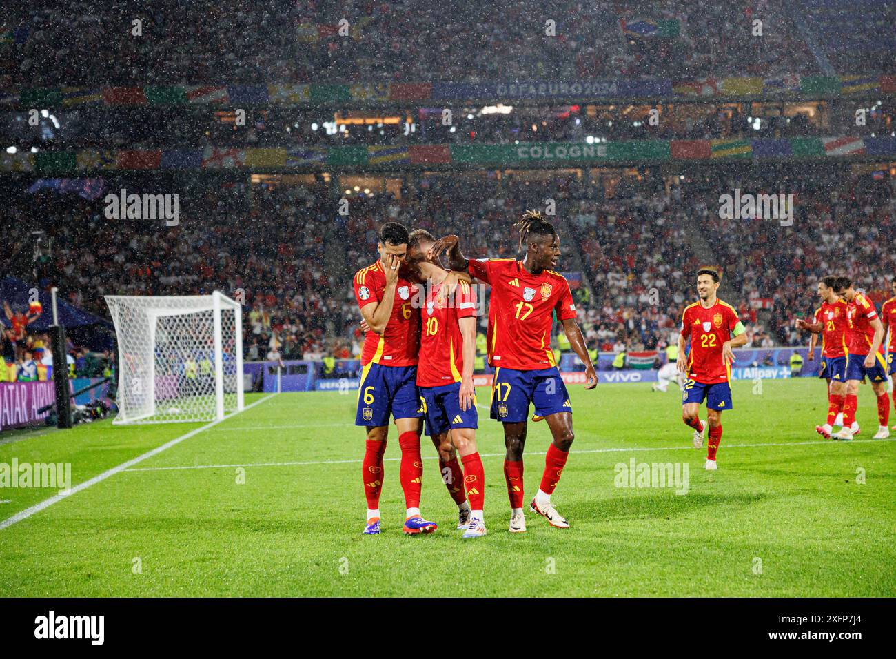 Mikel Merino, Dani Olmo and Nico Williams (Spain) seen celebrating a ...
