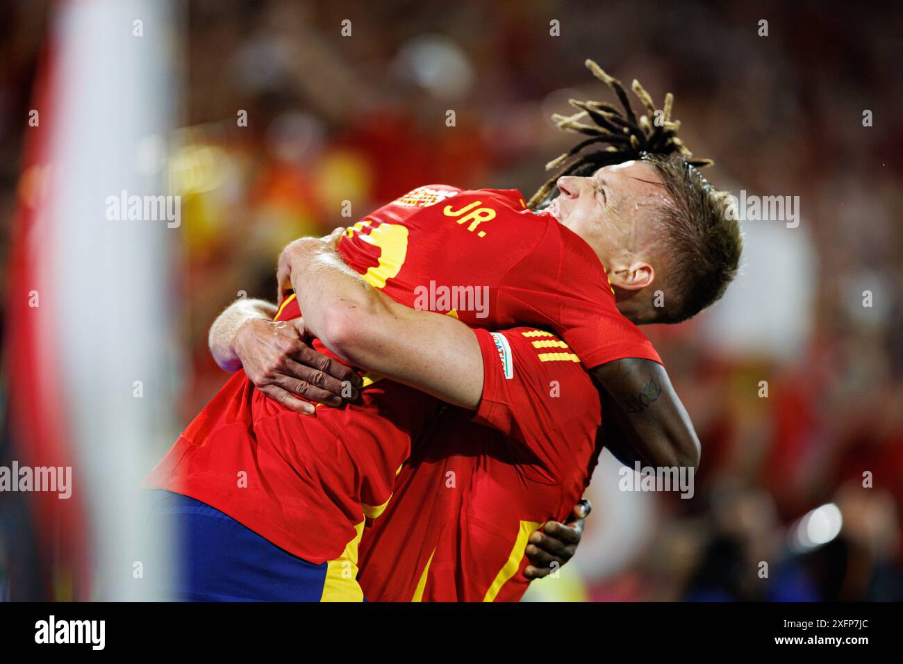 Nico Williams (Spain) seen celebrating after scoring goal with Dani ...