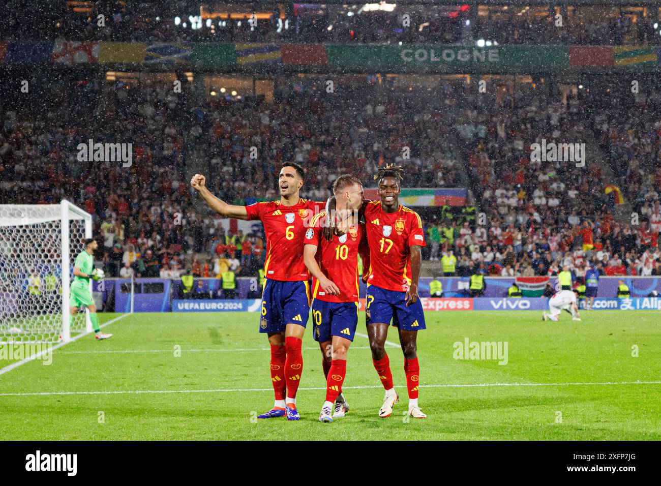 Mikel Merino, Dani Olmo and Nico Williams (Spain) seen celebrating a ...
