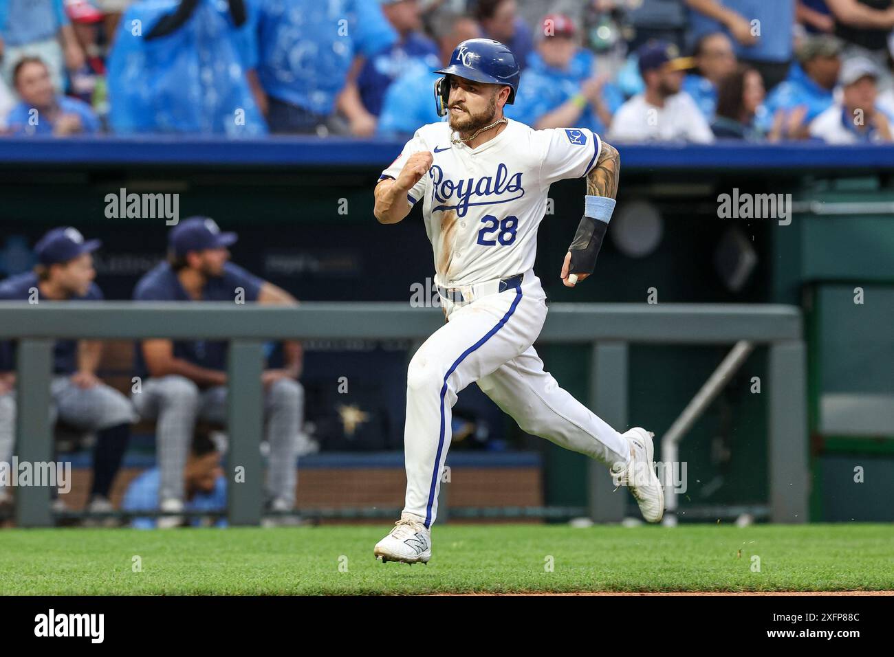 July 3, 2024:Kansas City Royals outfielder Kyle Isbel (28) during a ...
