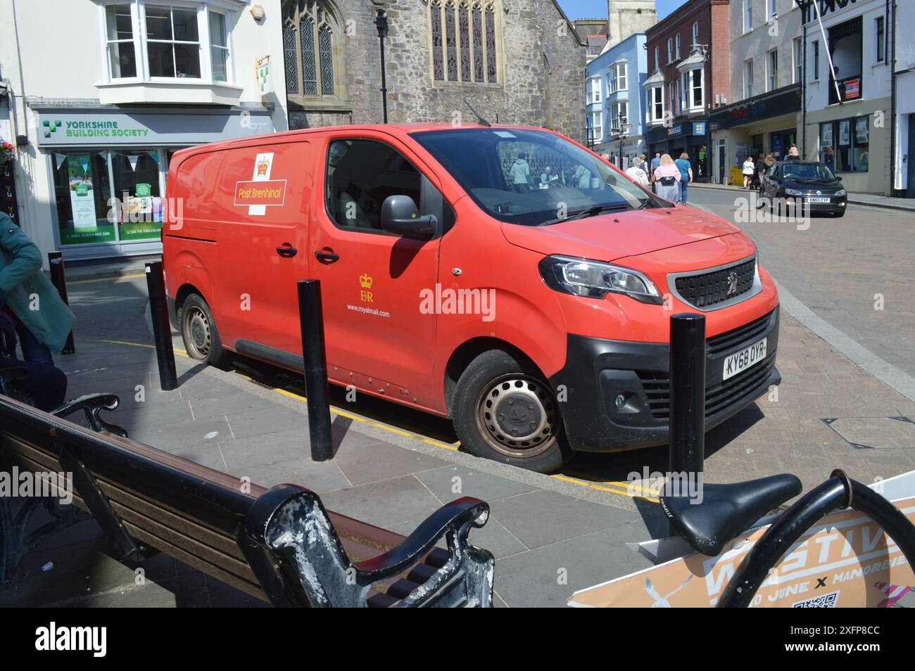 Royal Mail Van parked at the top of St Julian's Street in Tenby ...